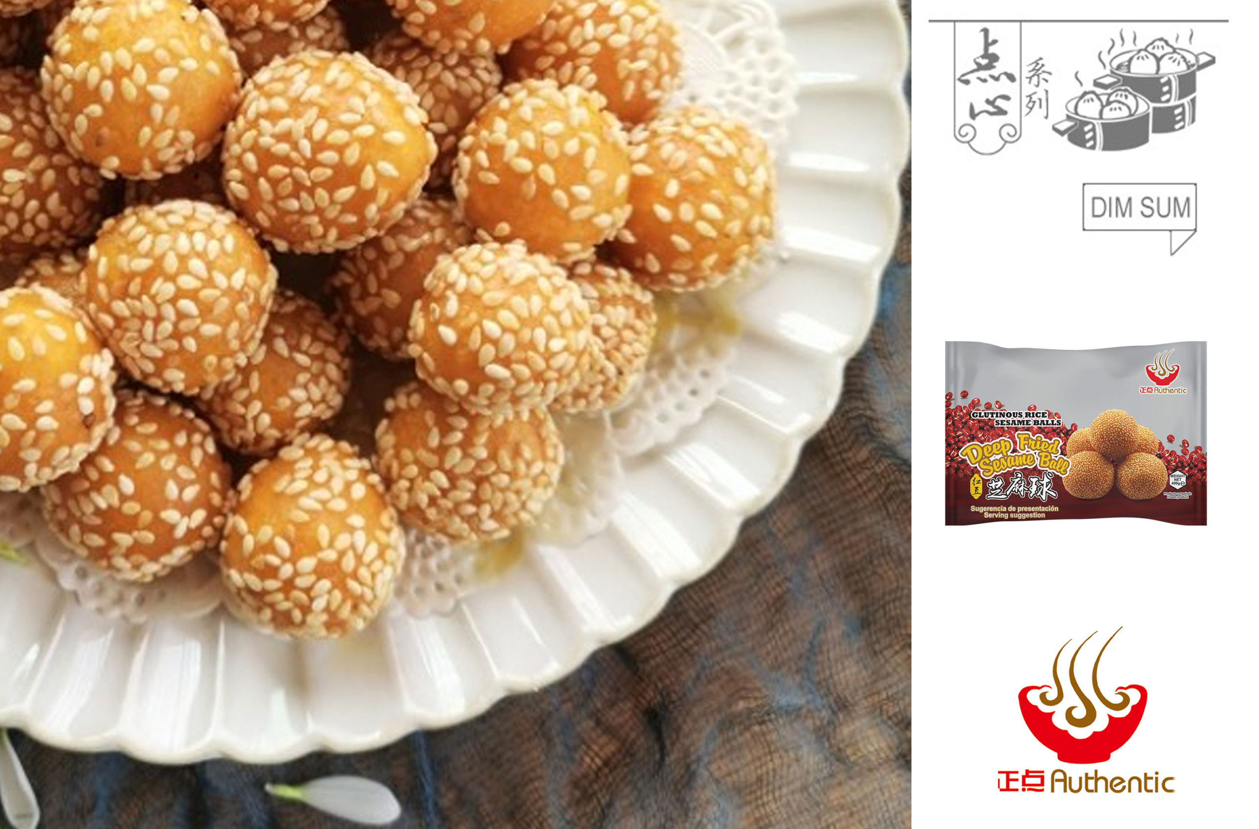 Bola de arroz glutinoso con sésamo Authentic – Mengfu S.H.L.